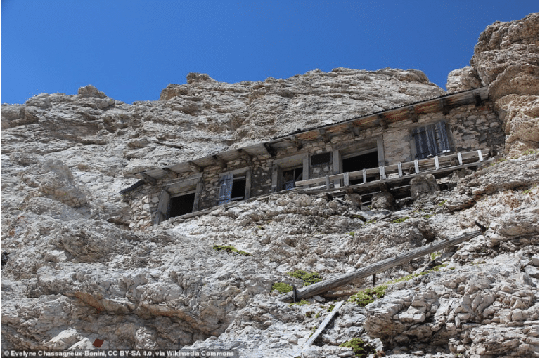 Pictured: Incredible Alpine refuge from World War I embedded in the ...