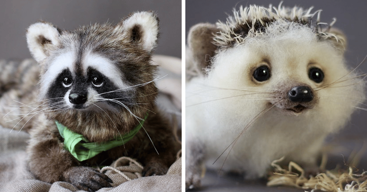 Artist Uses Needle Felting to Create Felted Wool Animals