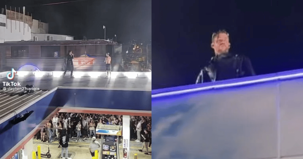 Bad Bunny Surprises Fans With Impromptu Concert On Top of a Gas Station ... Bad Bunny Surprises Fans With Impromptu Concert On Top of a Gas Station ...