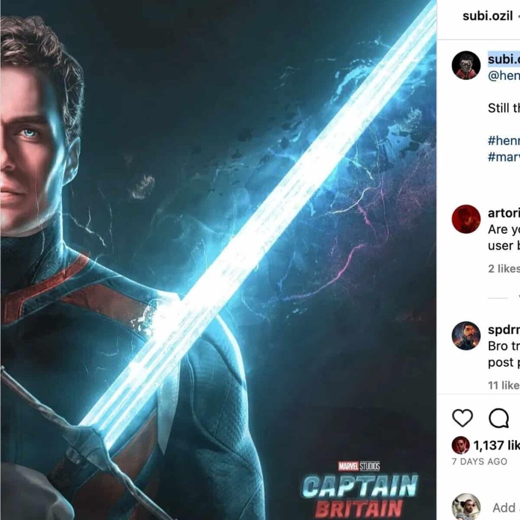 First Look of Henry Cavill Revealed as Marvel's New Captain Role (Fan Art)
